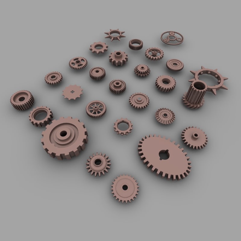 cogs gears 3d obj