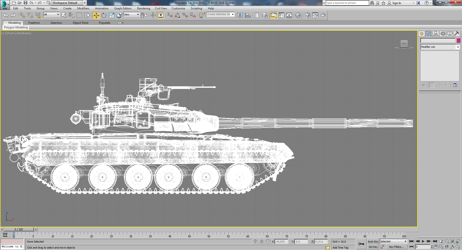 3d t-80ud main battle tank model