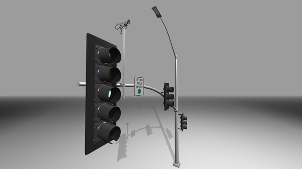 3d model california traffic signal