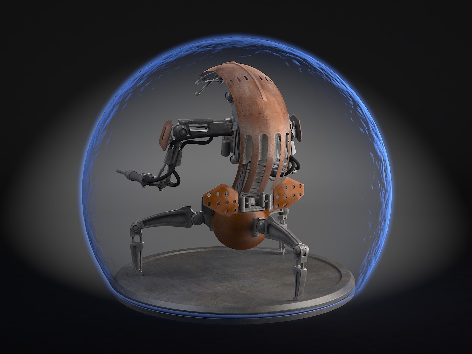 3d model of star wars droideka