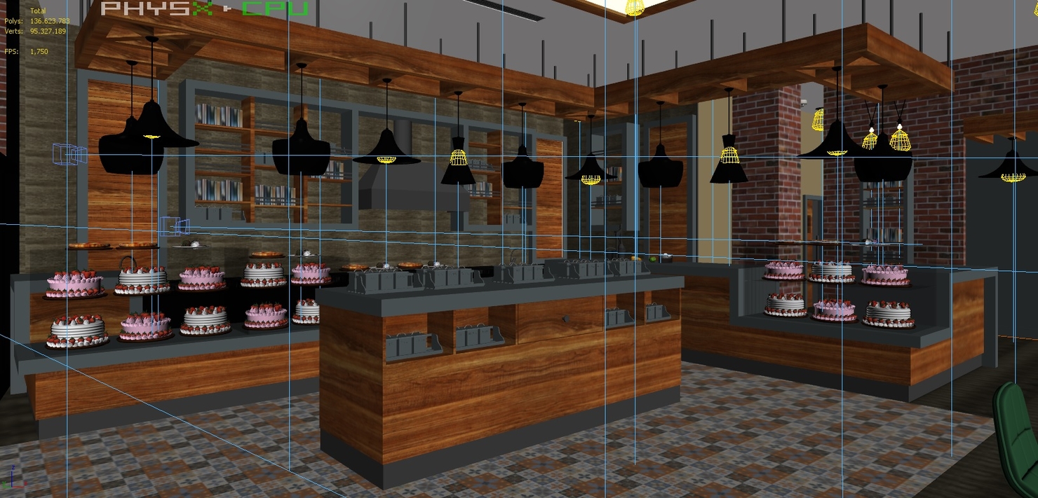 3d model cafe interior