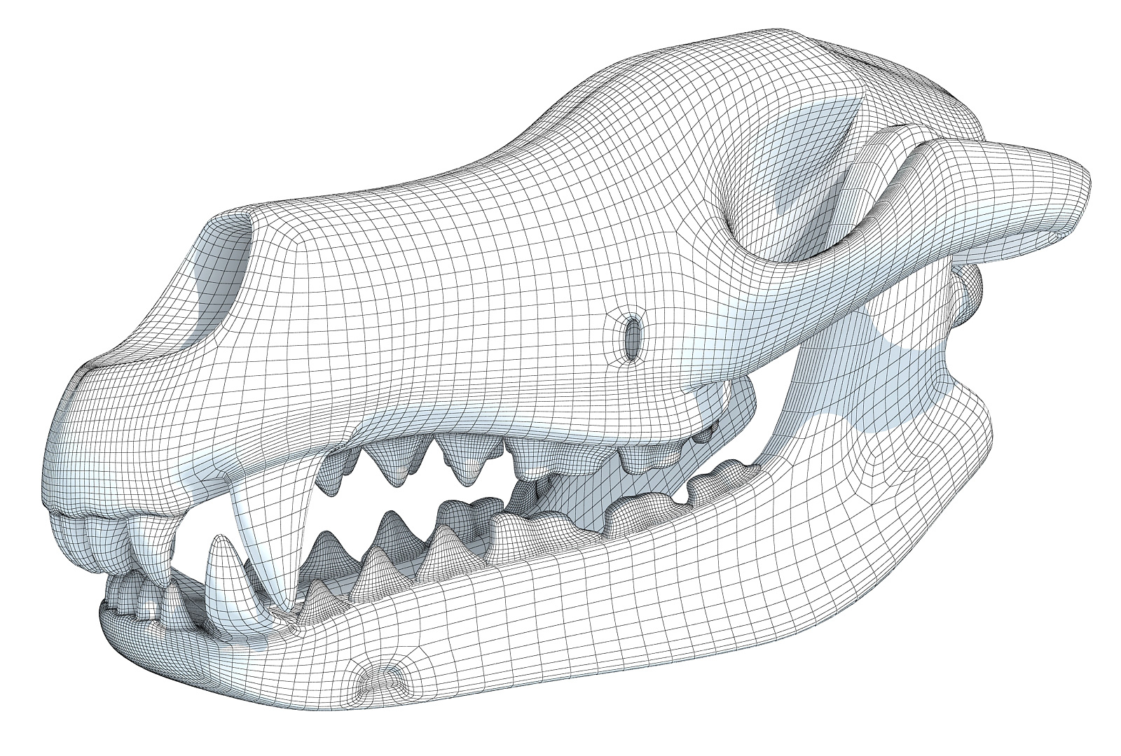 print-ready dog skull printing 3d model