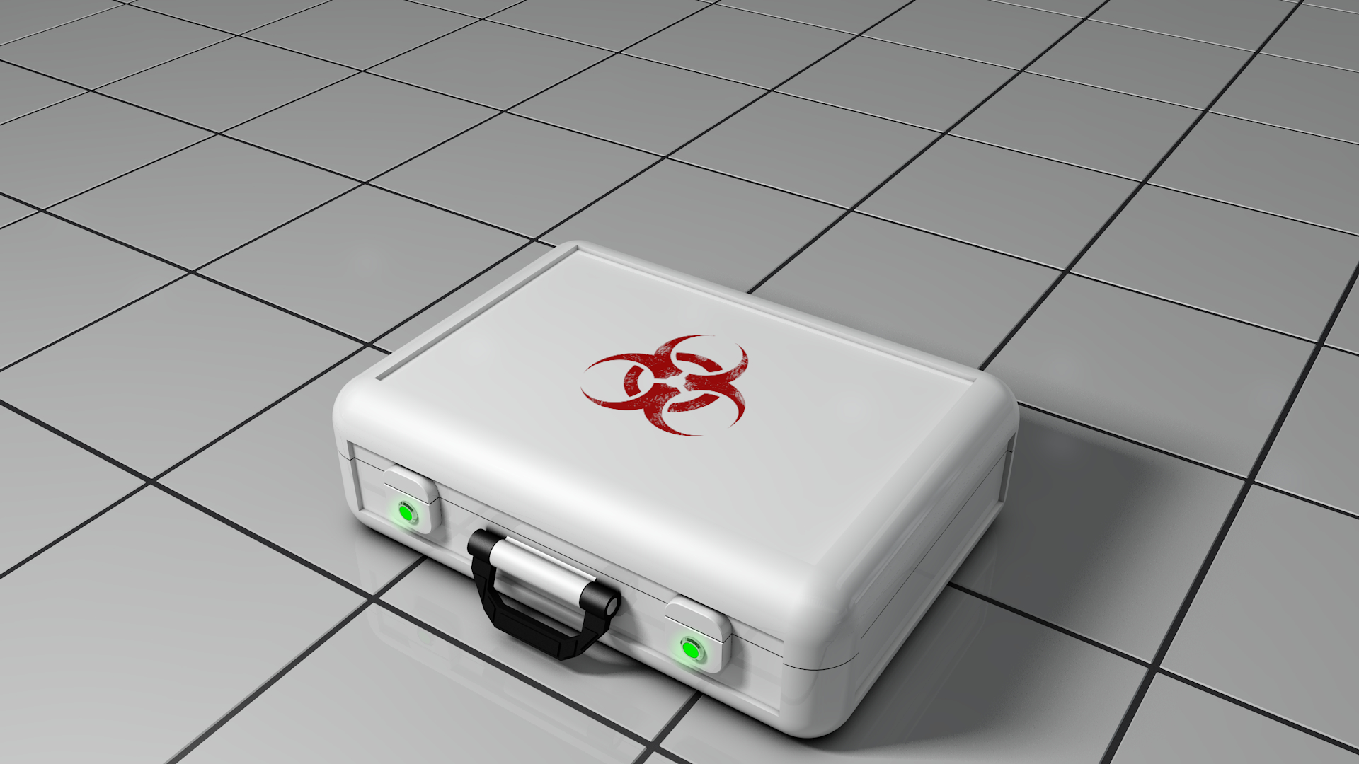 3d model of virus container briefcase