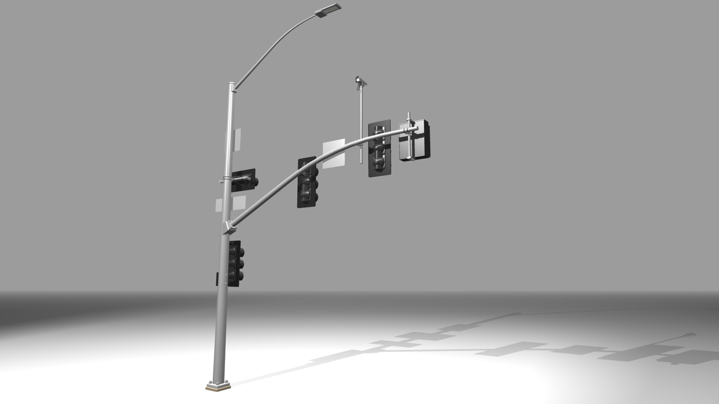 california traffic signal la 3d model