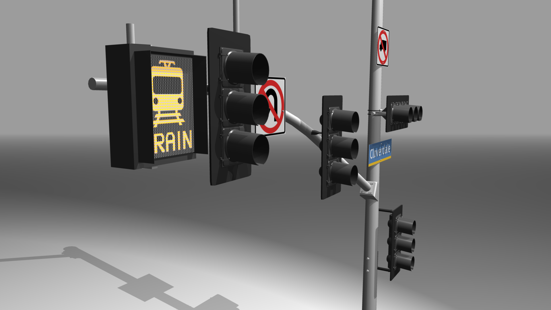 california traffic signal la 3d model