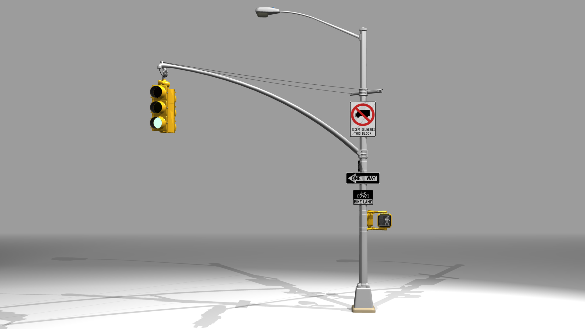 new york style traffic light obj