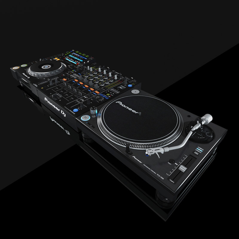 3d model realistic pioneer dj set