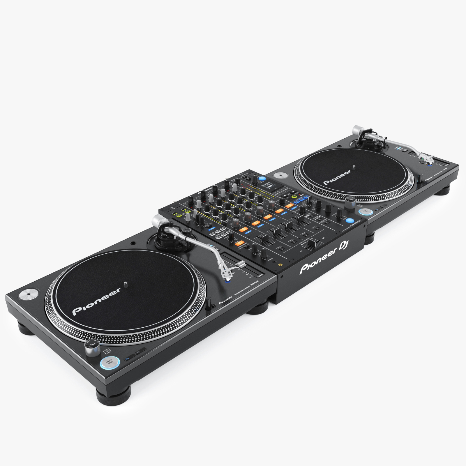 realistic pioneer dj set 3d obj