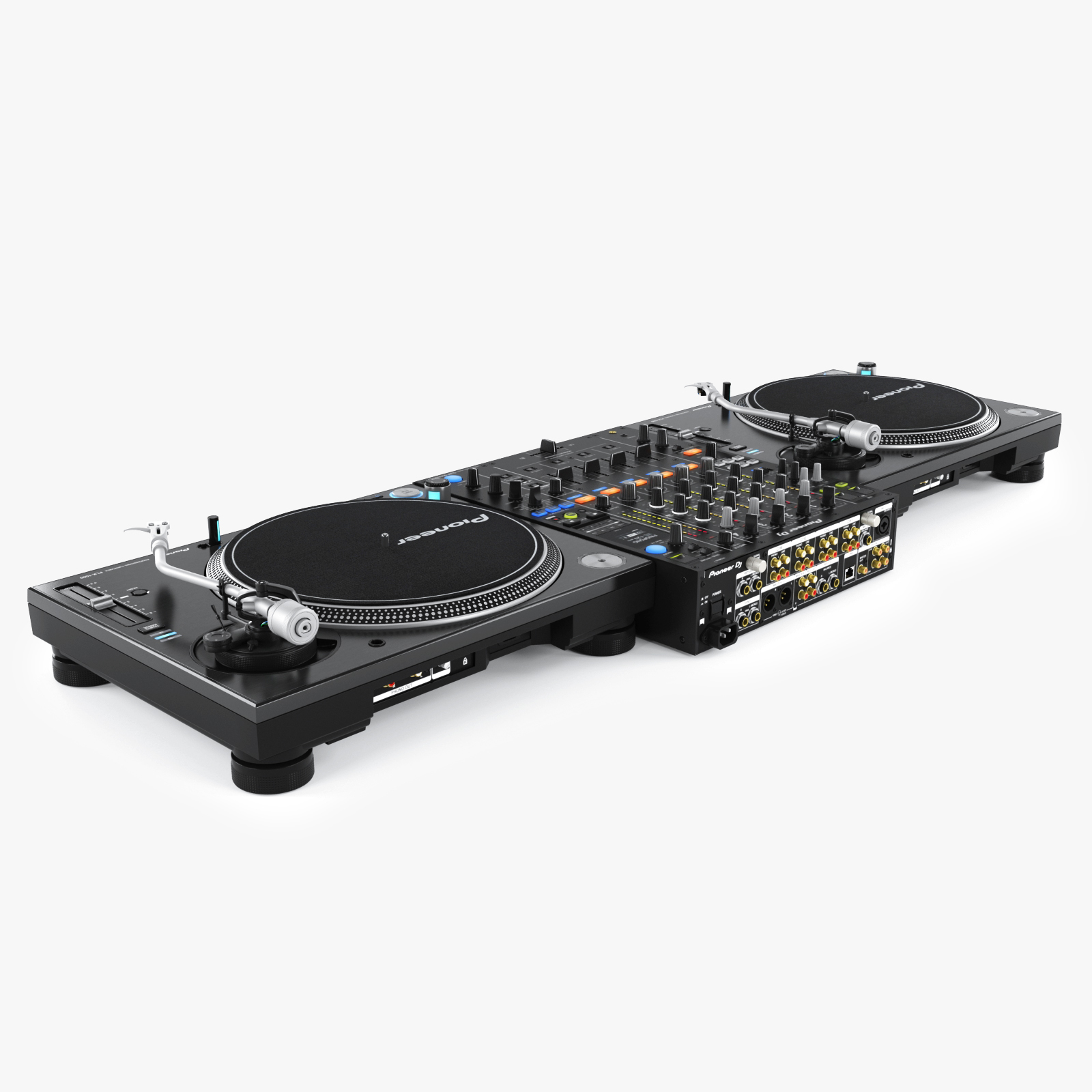 realistic pioneer dj set 3d obj