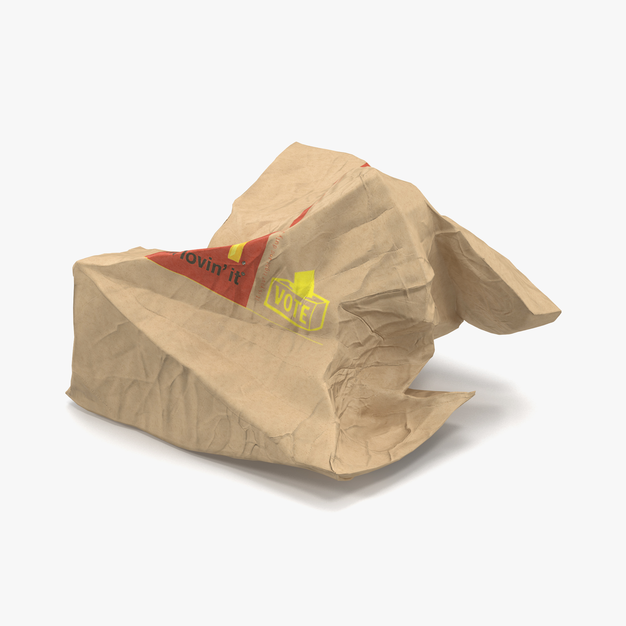 crumpled fast food paper bag max