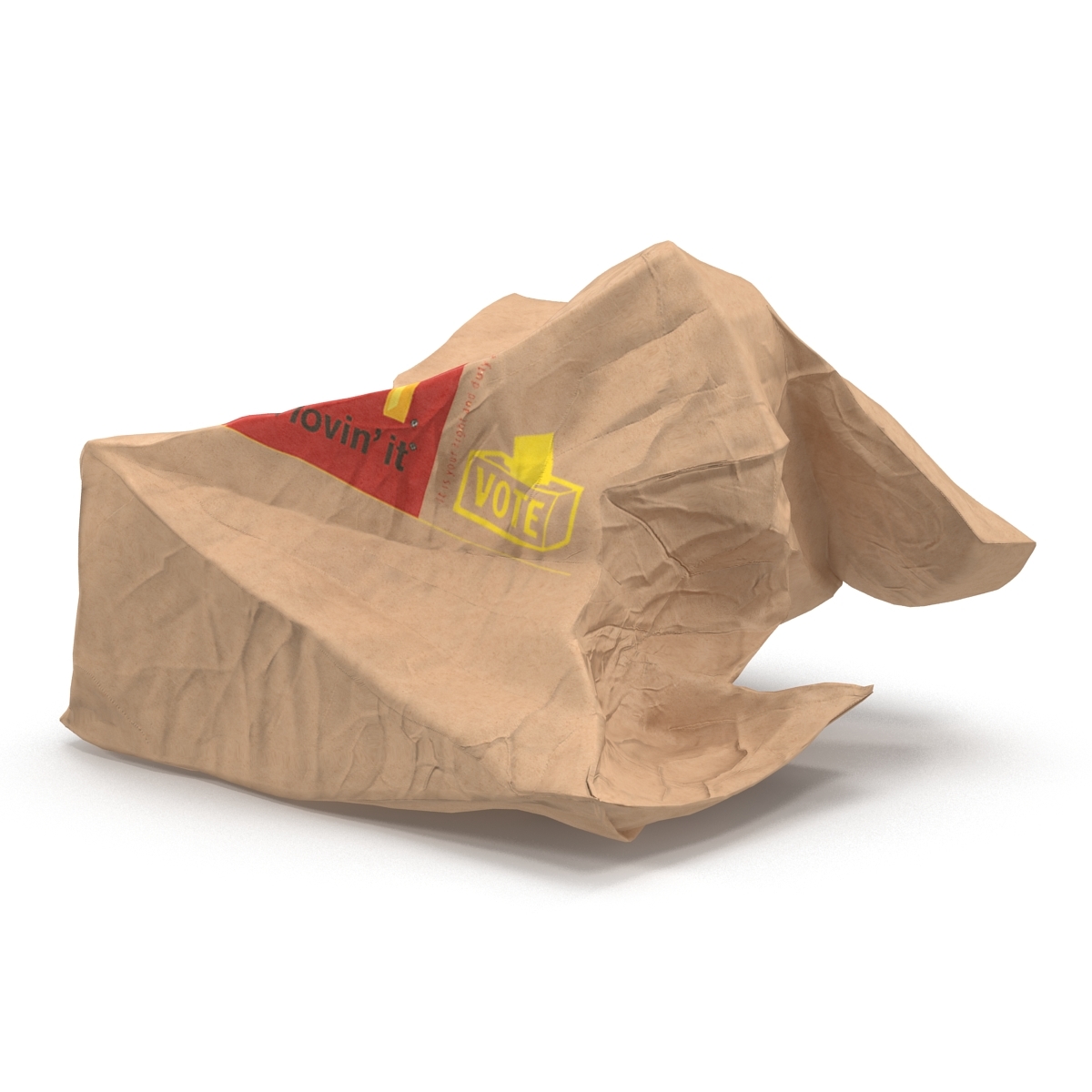 crumpled fast food paper bag max