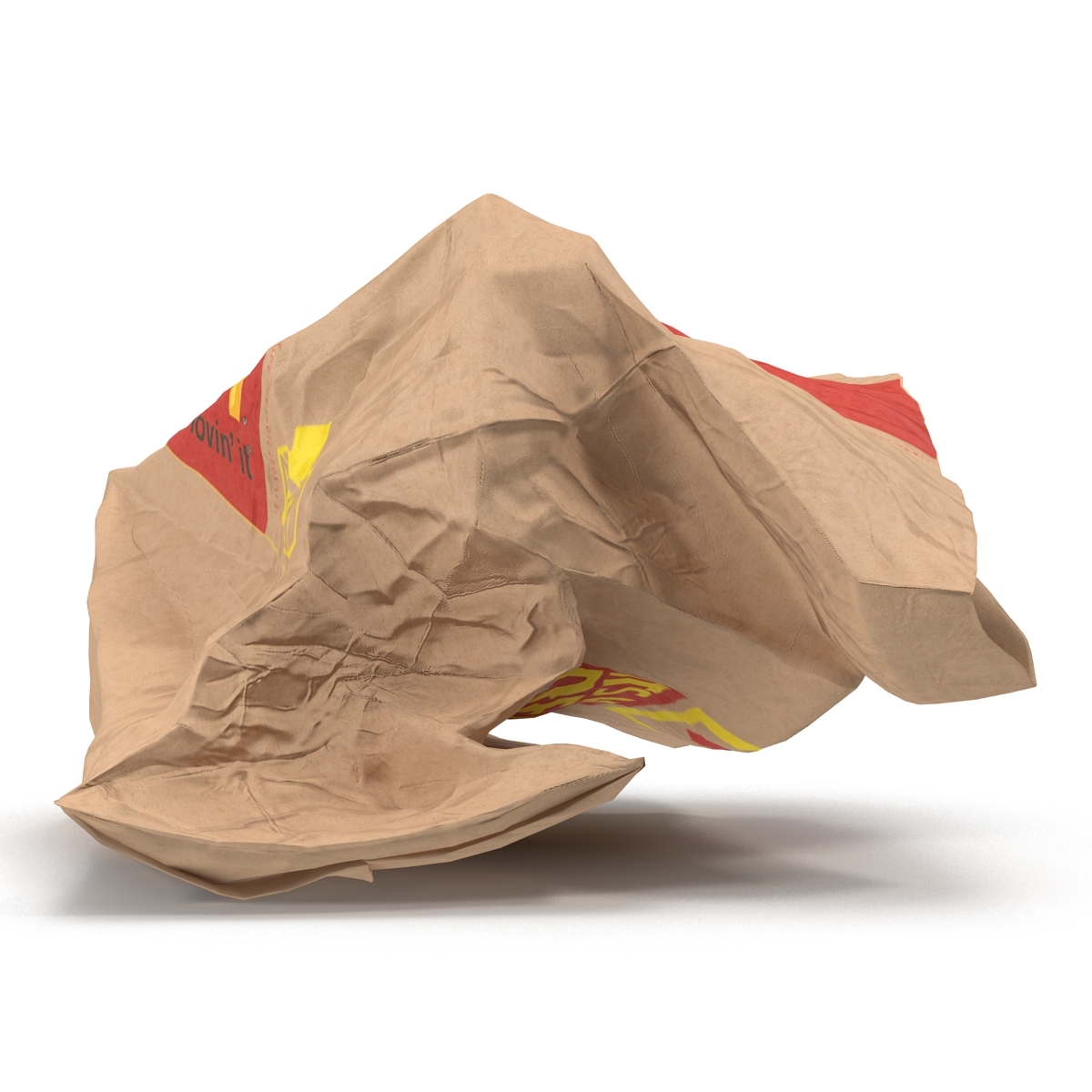 crumpled fast food paper bag max