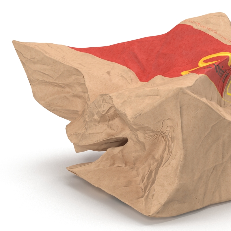 crumpled fast food paper bag max