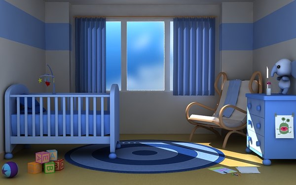 3d model cartoon baby nursery