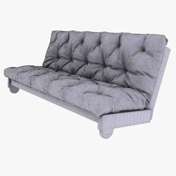 sofa futon ikea 3d model