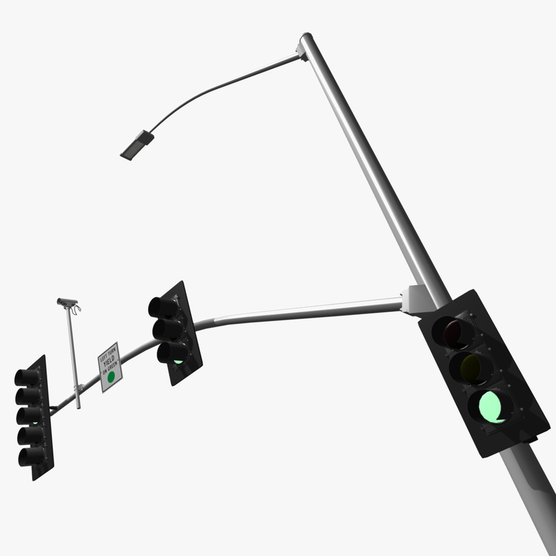 3d model california traffic signal