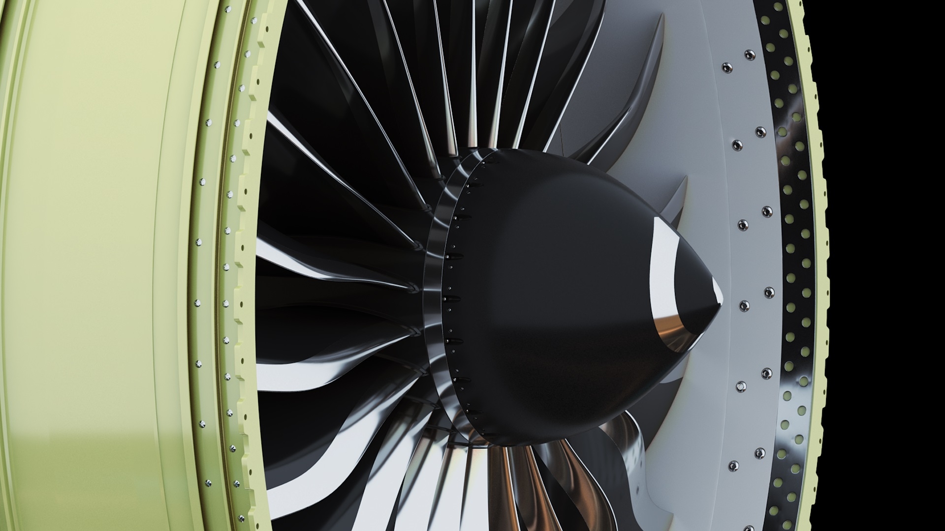 turbofan aircraft engine 3d model