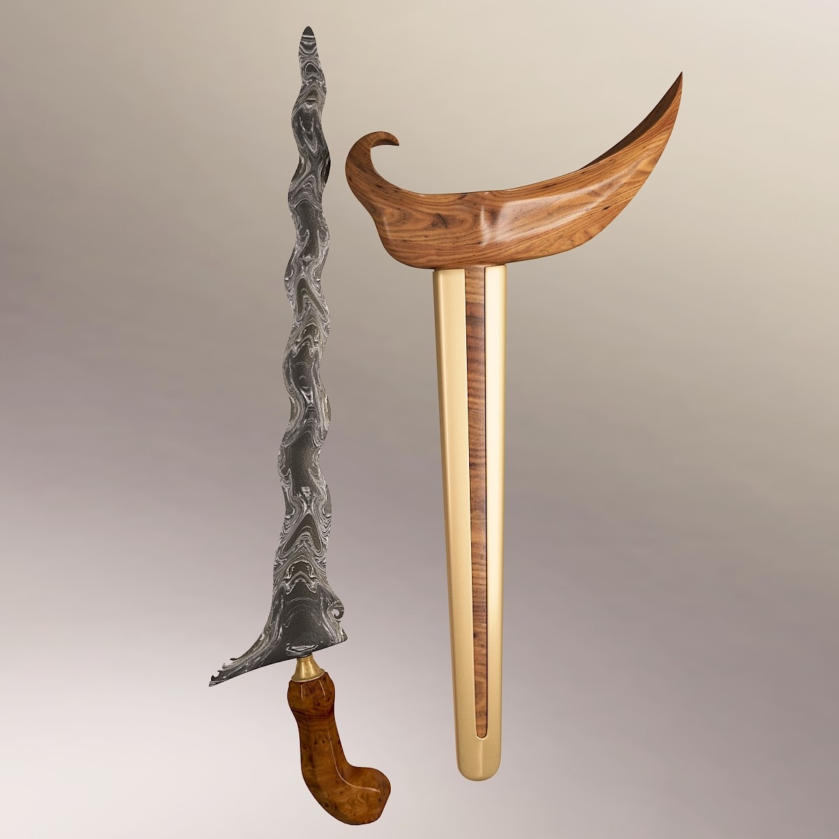 3d model keris sword