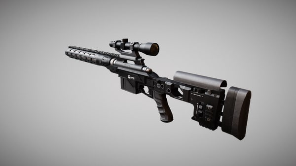 rifle remington 700 racs 3d model