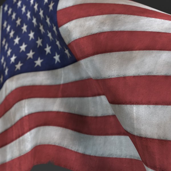 3d american flag model