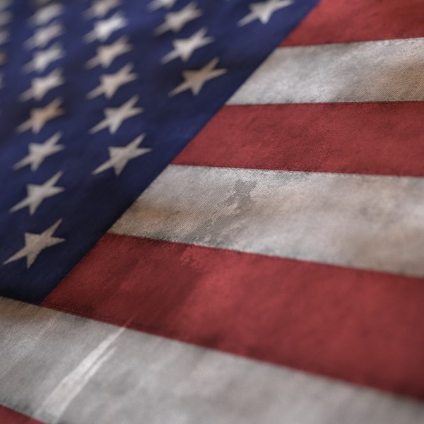 3d american flag model