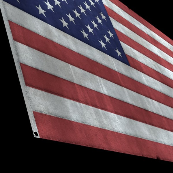 3d american flag model