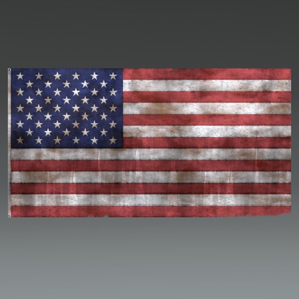 3d american flag model