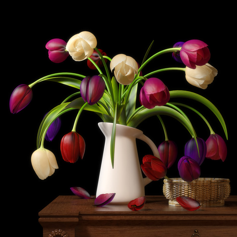 tulip flowers 3d model