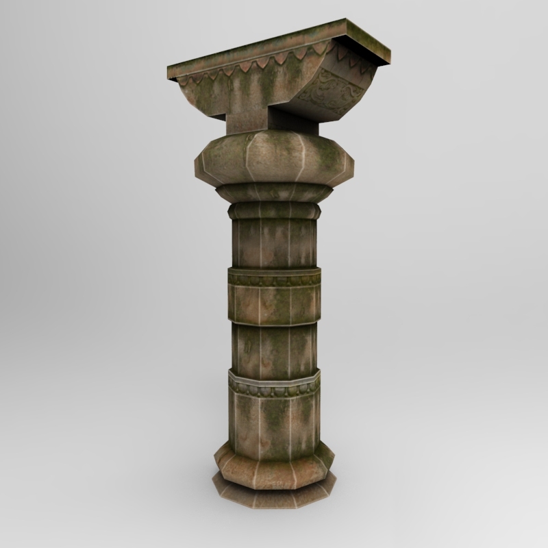 3d stone pillar 5 model