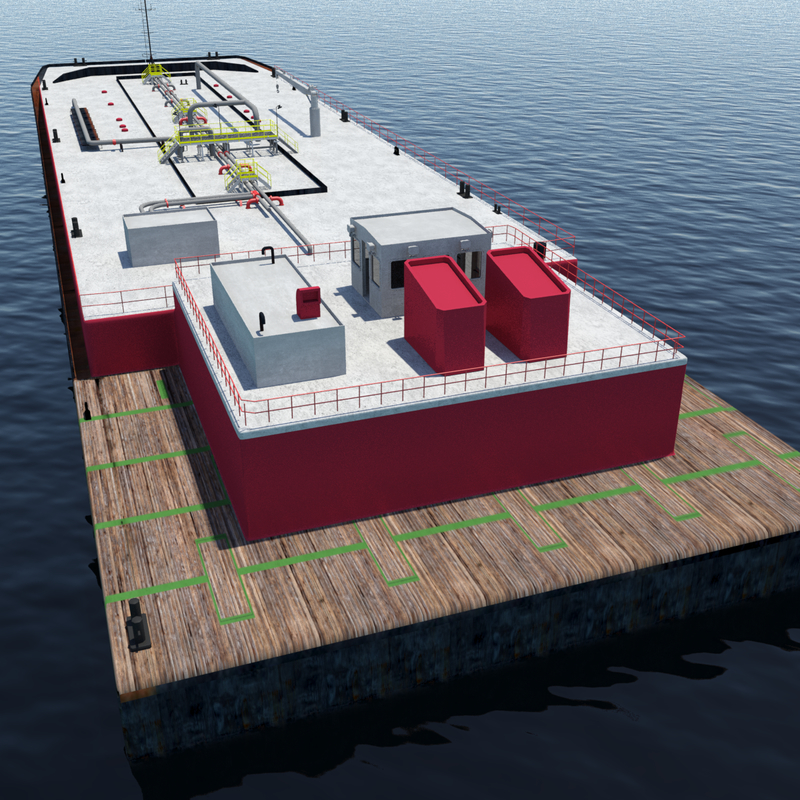 3d huge barge model