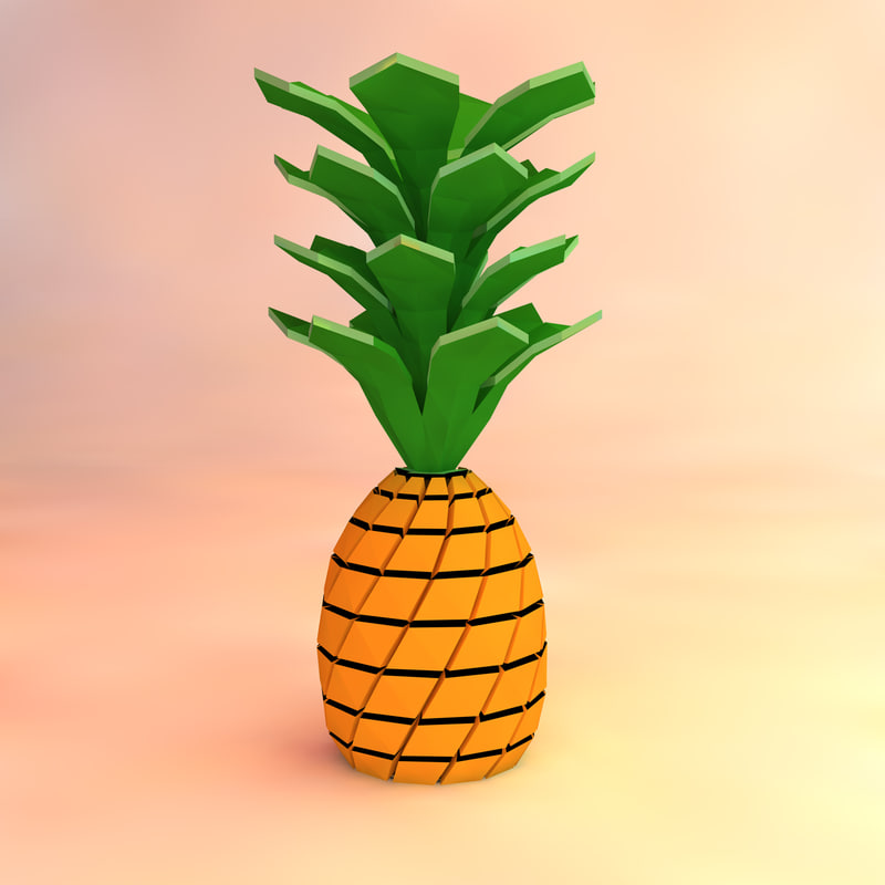 3d pineapple asset model