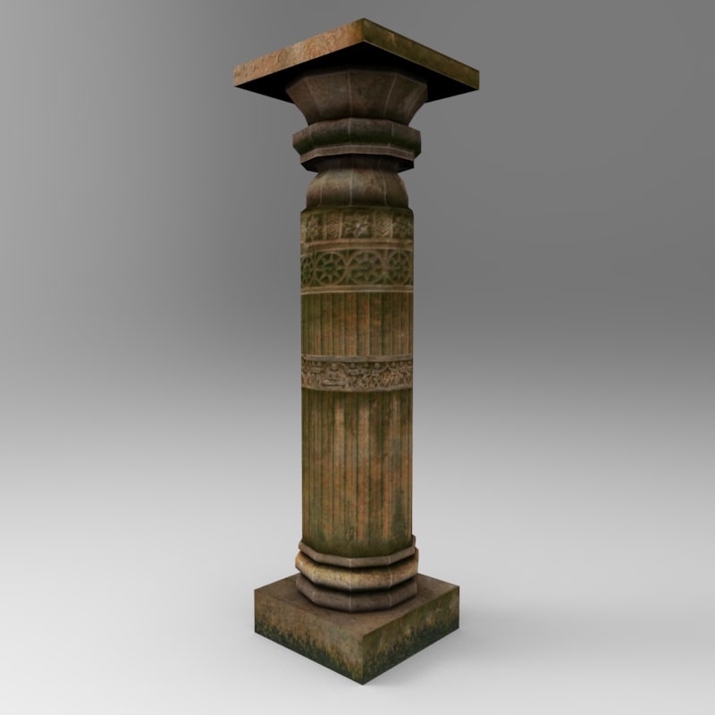 3d model stone pillar 7