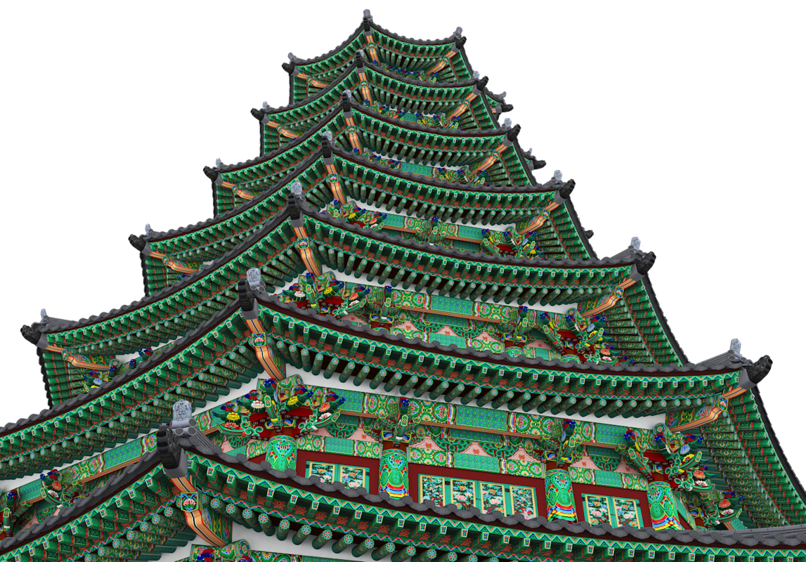 korean octagonal 3d model