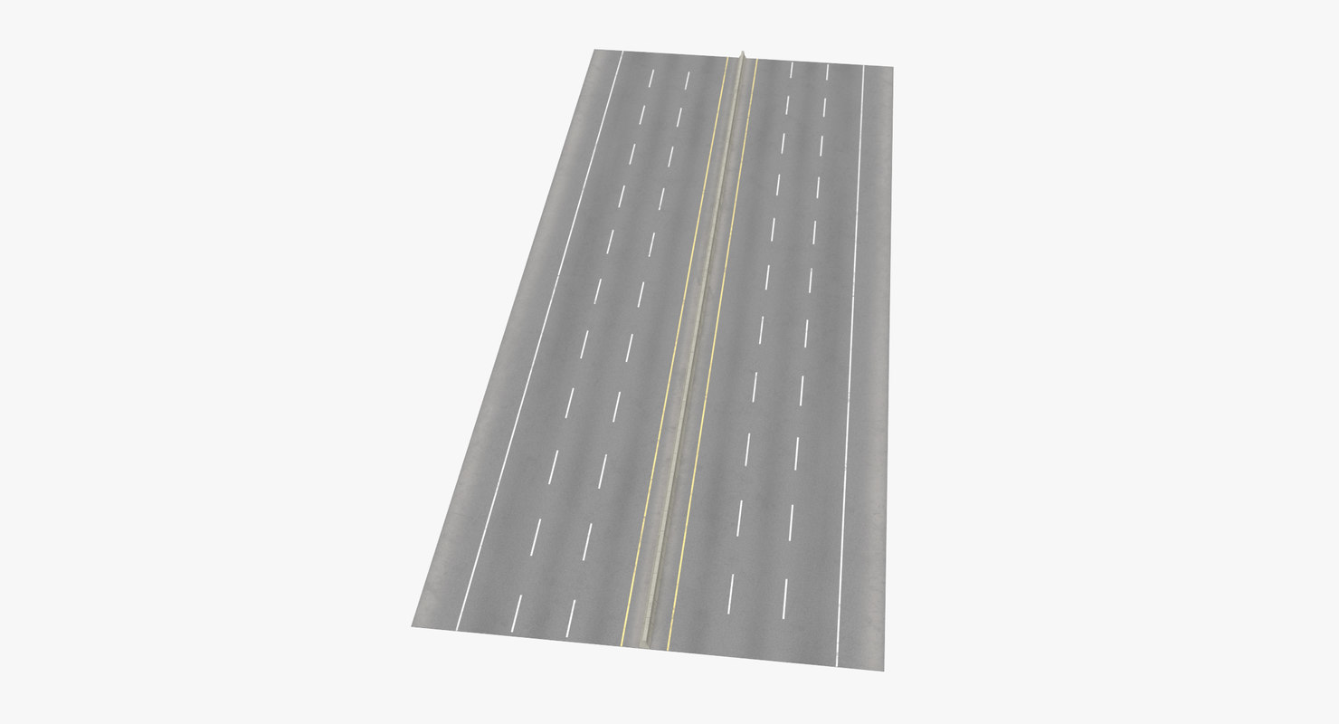 3d 6 lane highway straight