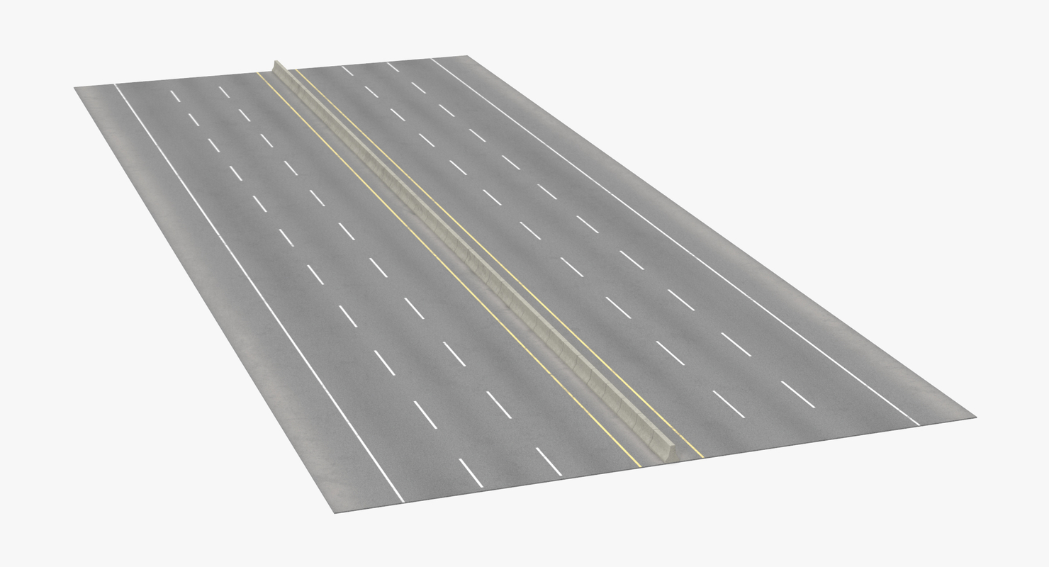3d 6 lane highway straight