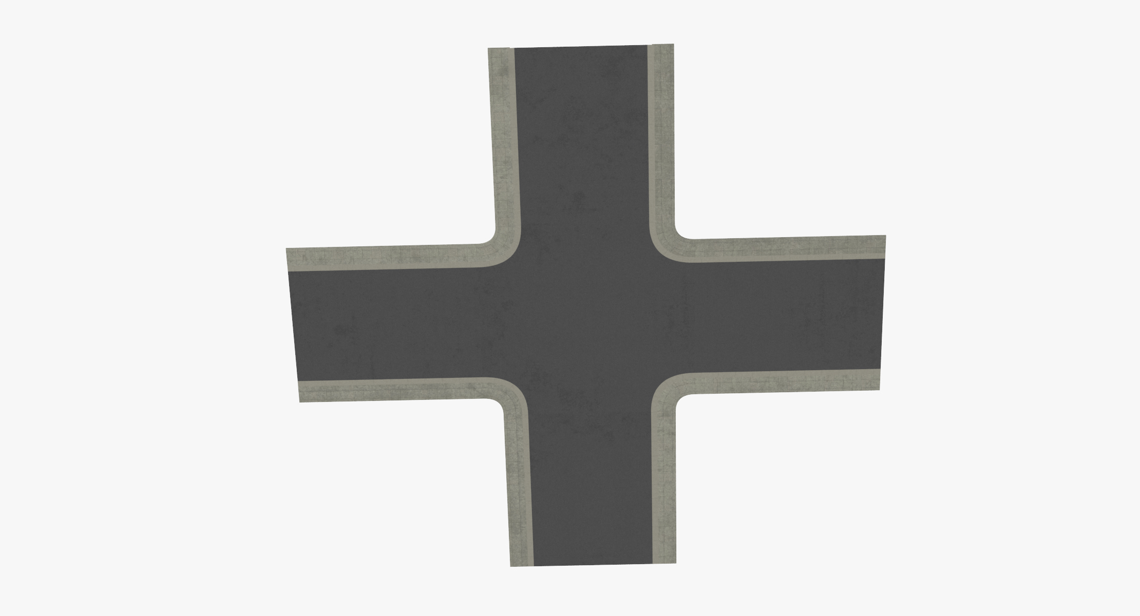 4 lane street intersection 3d obj