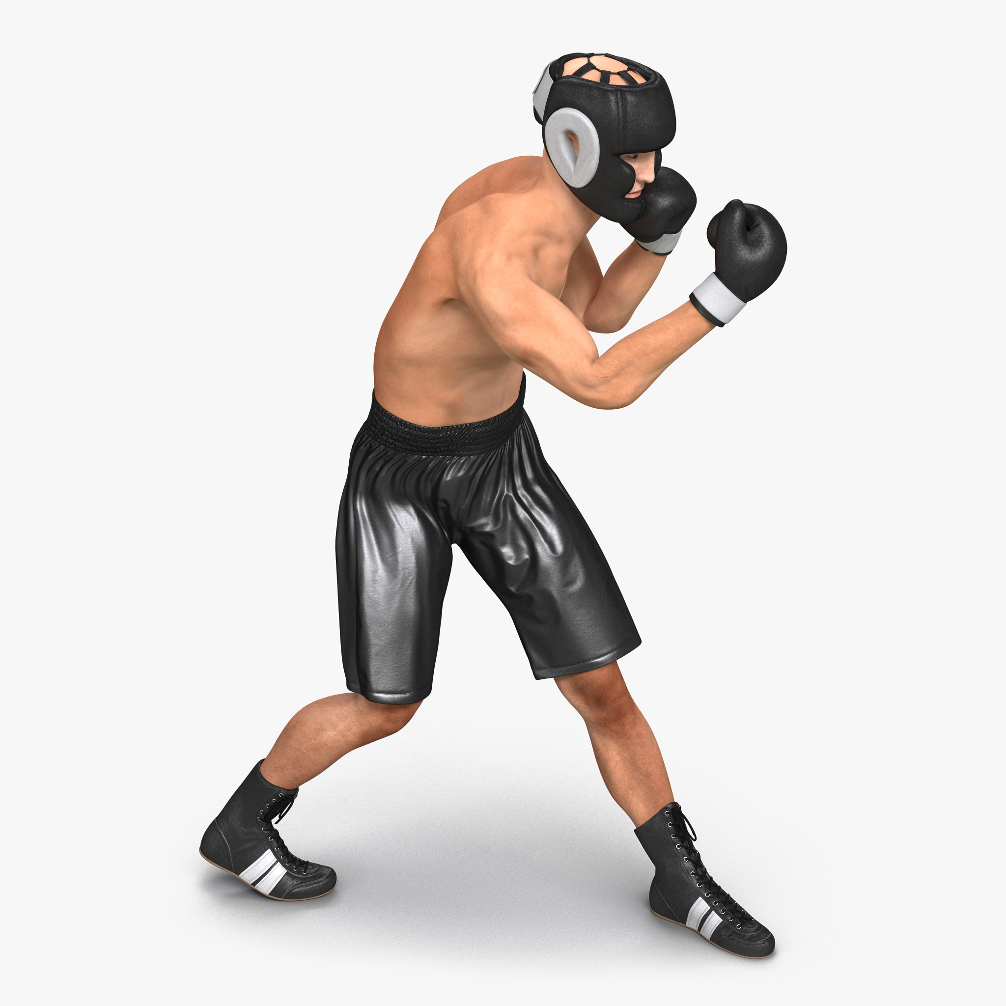 3d model adult boxer man rigged