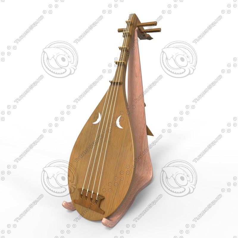 3d biwa music instrument