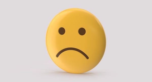 3d model of sad face
