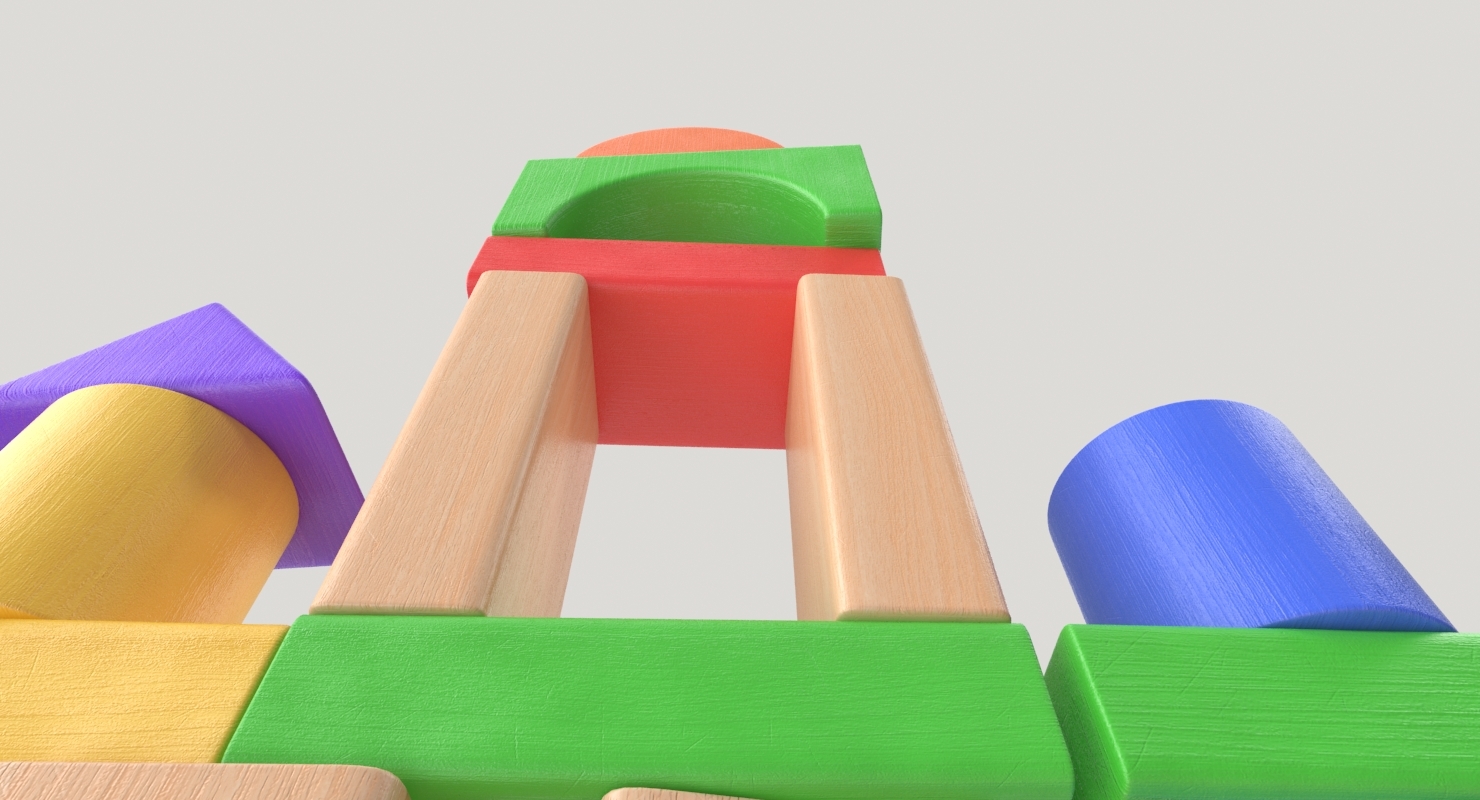 3d model of baby building blocks