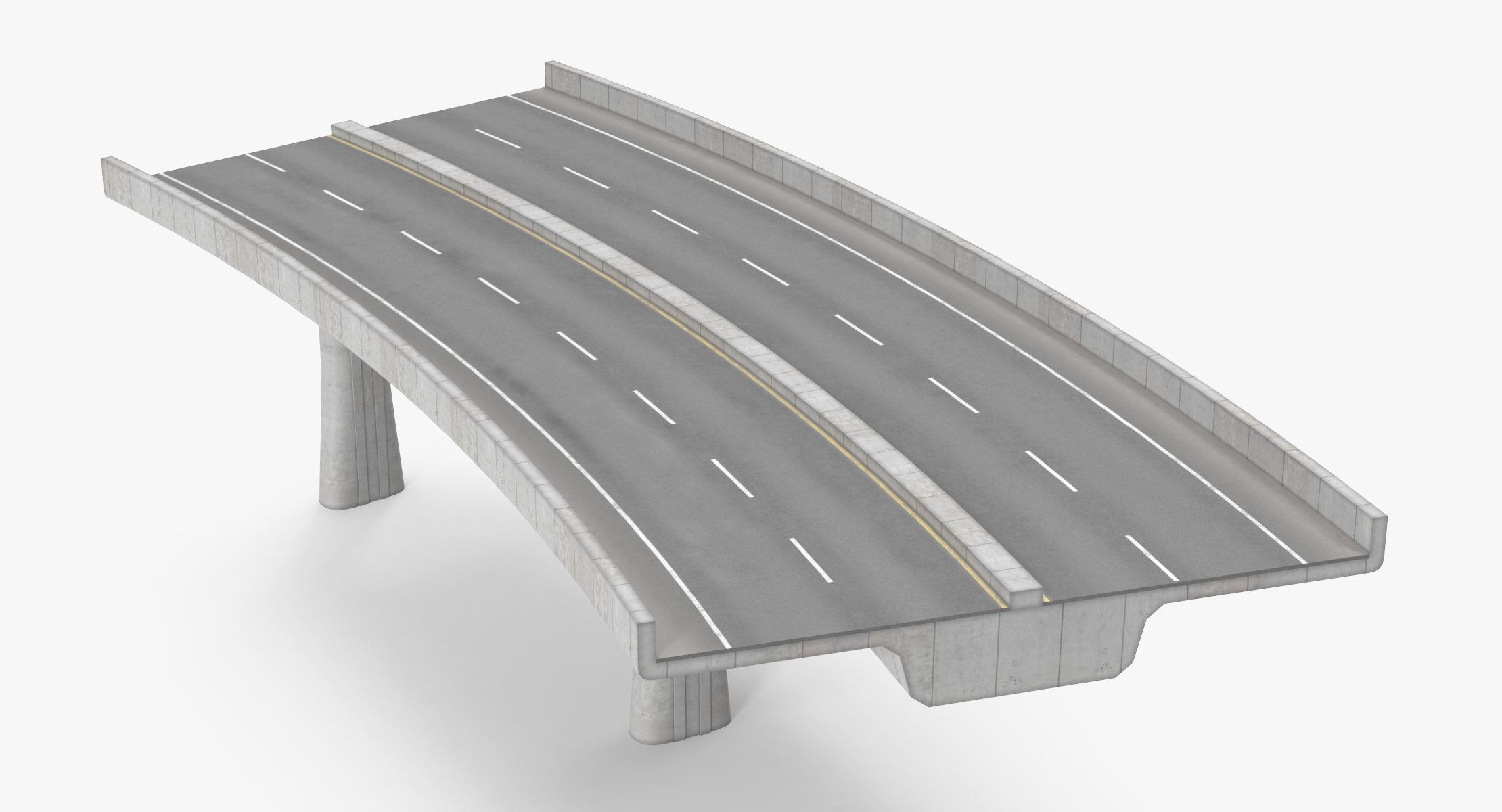 3d 2 lane raised highway model