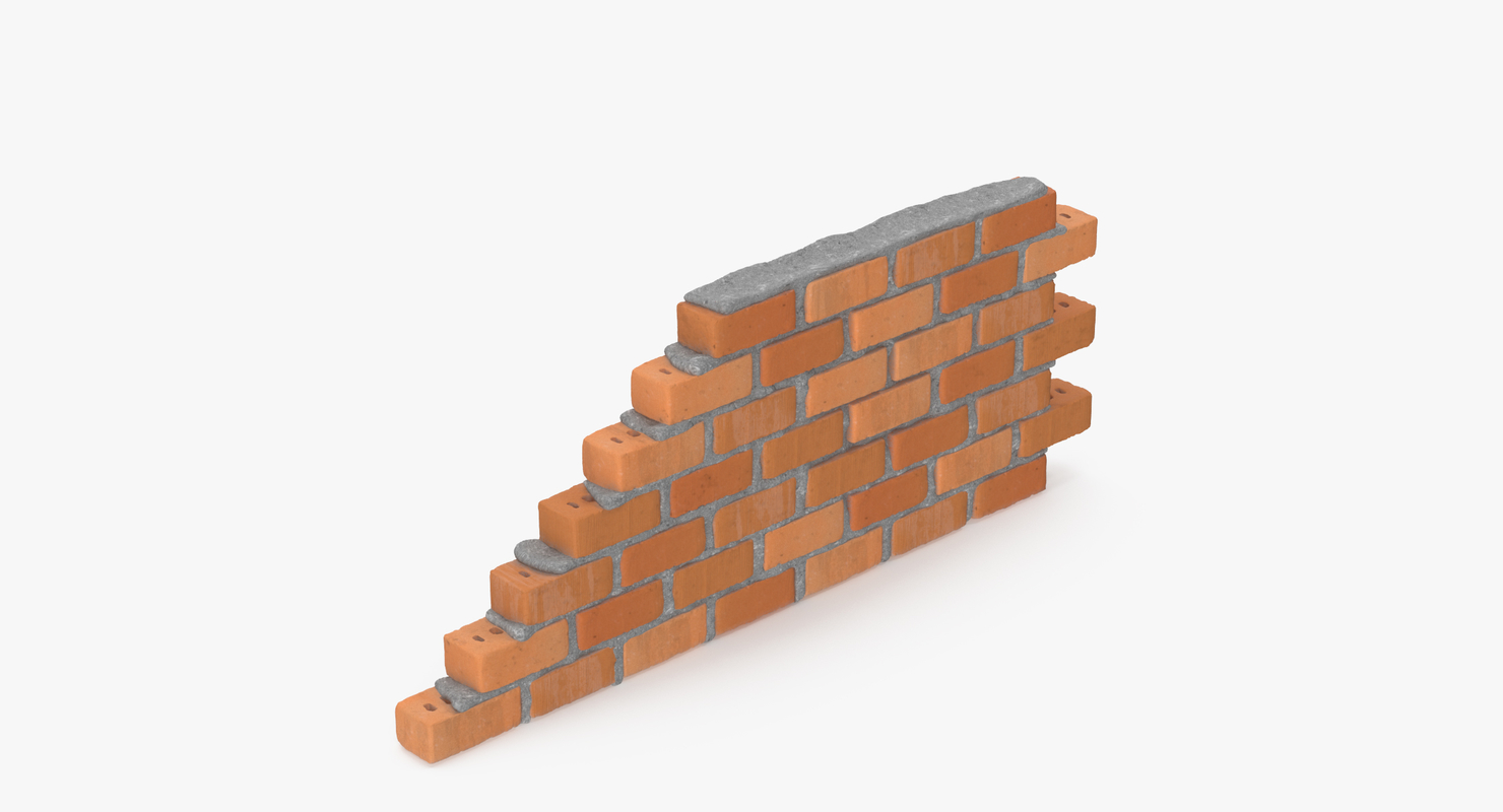 3 brick wall sections 3d c4d