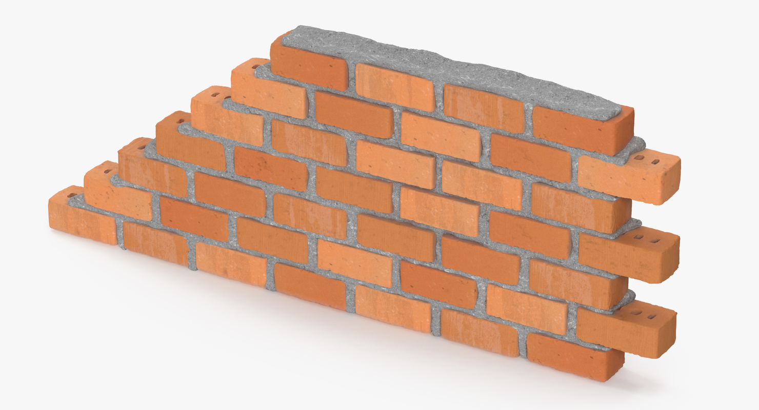 3 brick wall sections 3d c4d