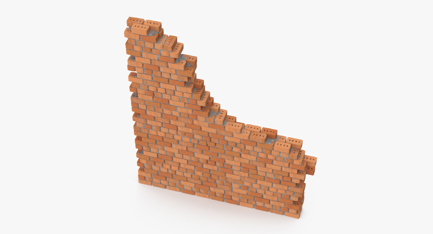 3 brick wall sections 3d c4d