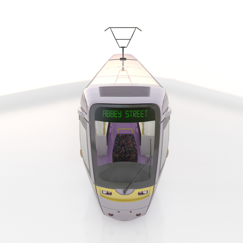 3d model tram modelled