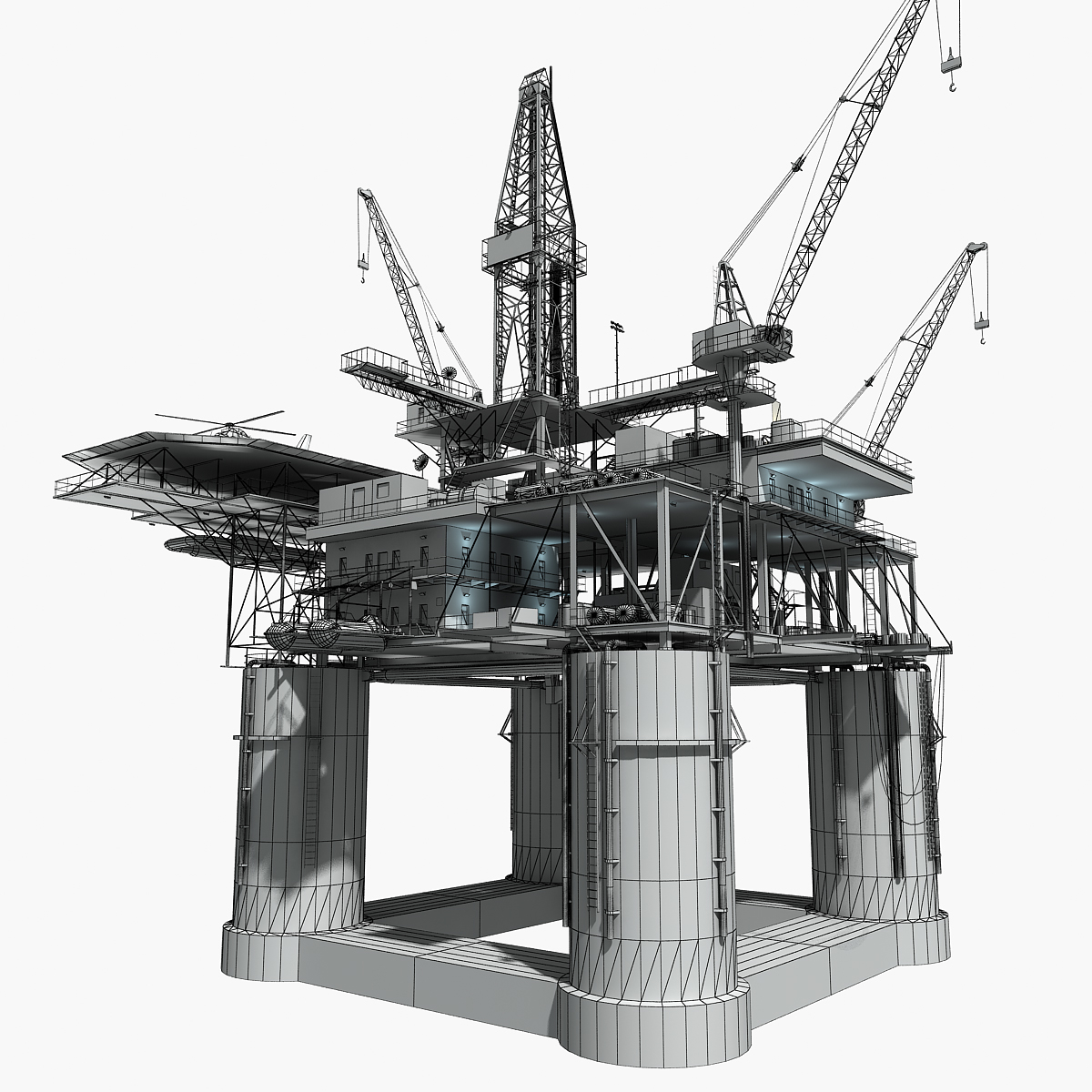 oil rig 3d max