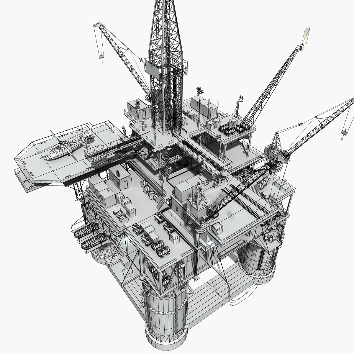 oil rig 3d max