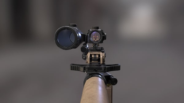 3d model m4 pbr carbine