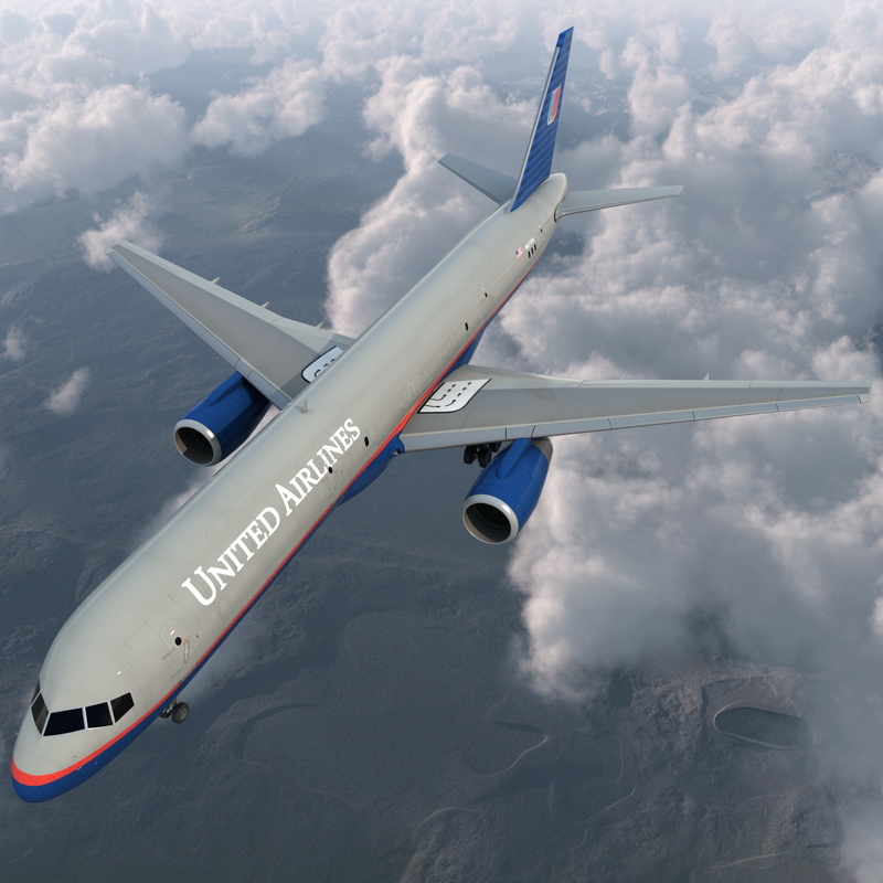 3d model of boeing 757-200f united airlines
