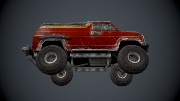 3d obj post apocalypse van